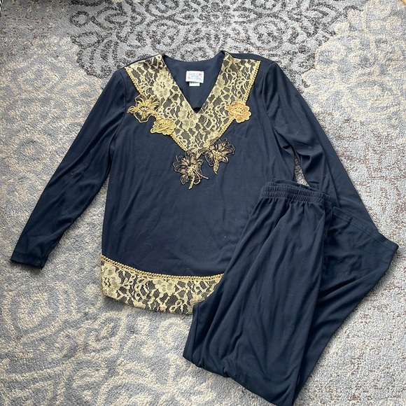 Vintage | Tops | Lacy Afternoon By Shell Kepler Vintage Two Piece Set ...